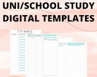 Digital Generic Study Templates - Etsy