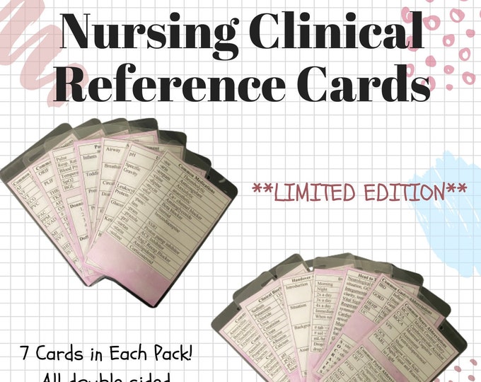 Nursing Clinical Reference Cards - Etsy