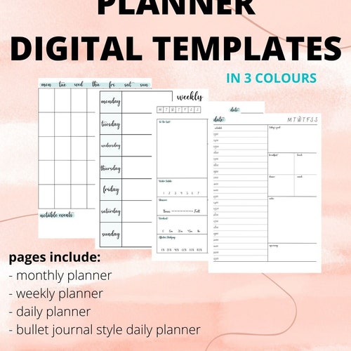 Digital Student Study Planner Templates - Etsy