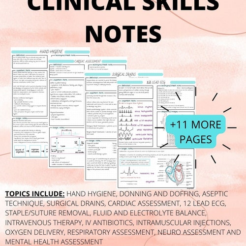 Comprehensive Clinical Skills Nursing Notes - Etsy