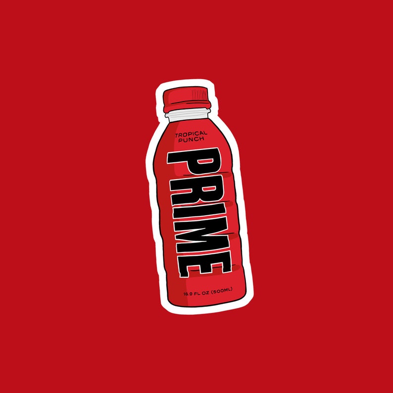 Red Prime Sticker Drink Prime Prime Hydration KSI Logan Paul KSI Prime ...