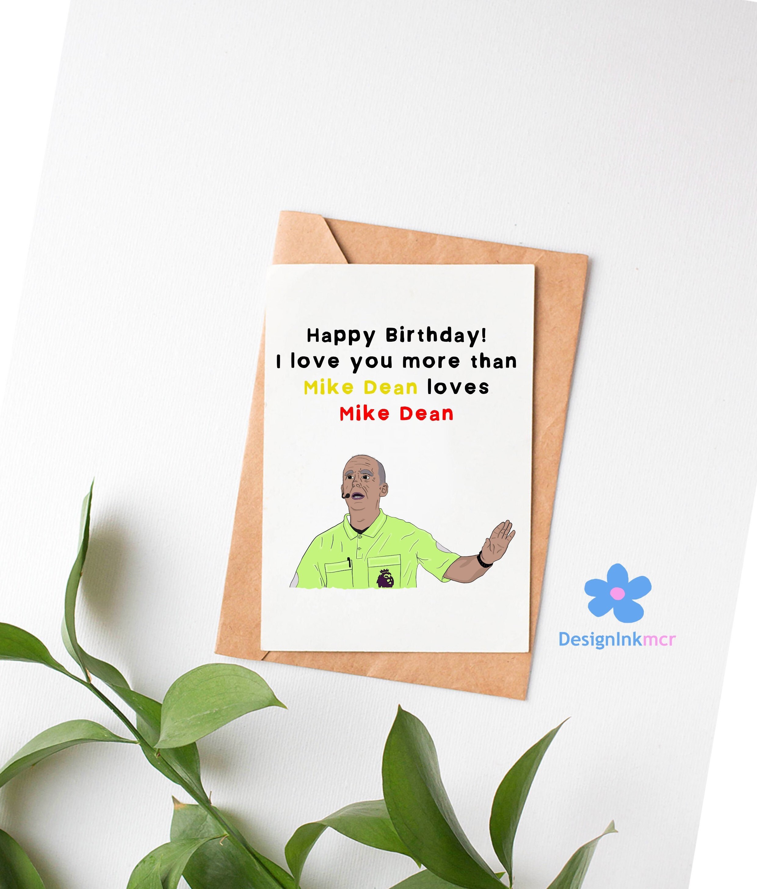 Mike Dean Happy Birthday Card Football Greeting Card Funny - Etsy