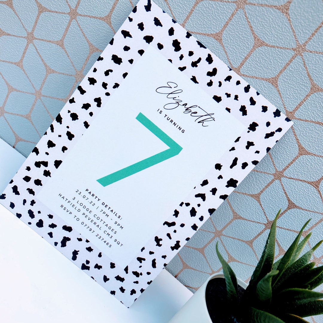 Kids Birthday Party Invitation - Spotty - Etsy