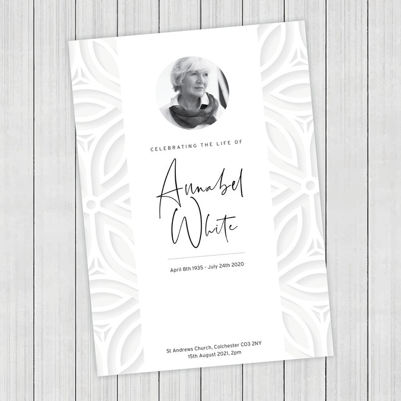 Funeral Order of Service/ Remembrance Service / Celebration of - Etsy