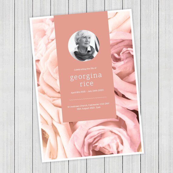 Funeral Order of Service/ Remembrance Service / Celebration of - Etsy