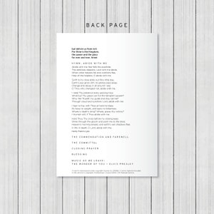 Funeral Order of Service/ Remembrance Service / Celebration of - Etsy