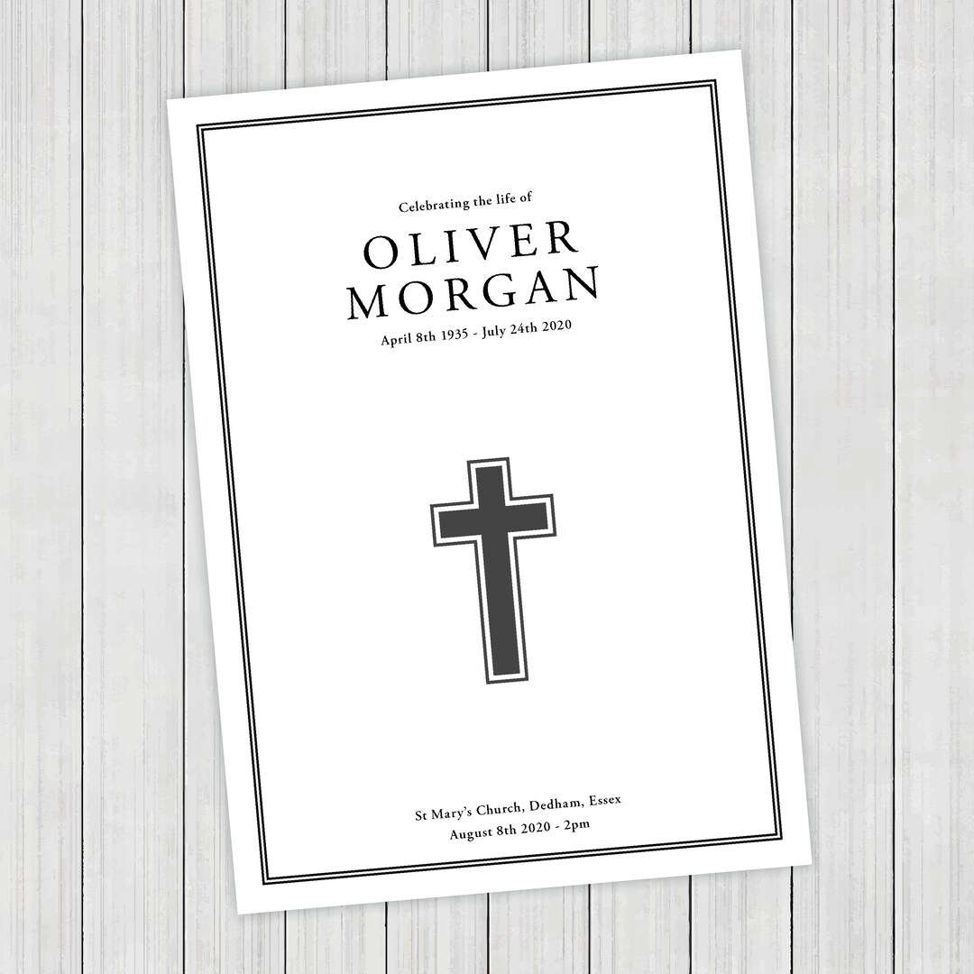 Funeral Order of Service / Memorial Program / Remembrance Service ...