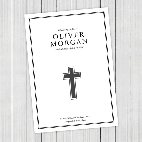 Funeral Order of Service / Memorial program / Remembrance | Etsy