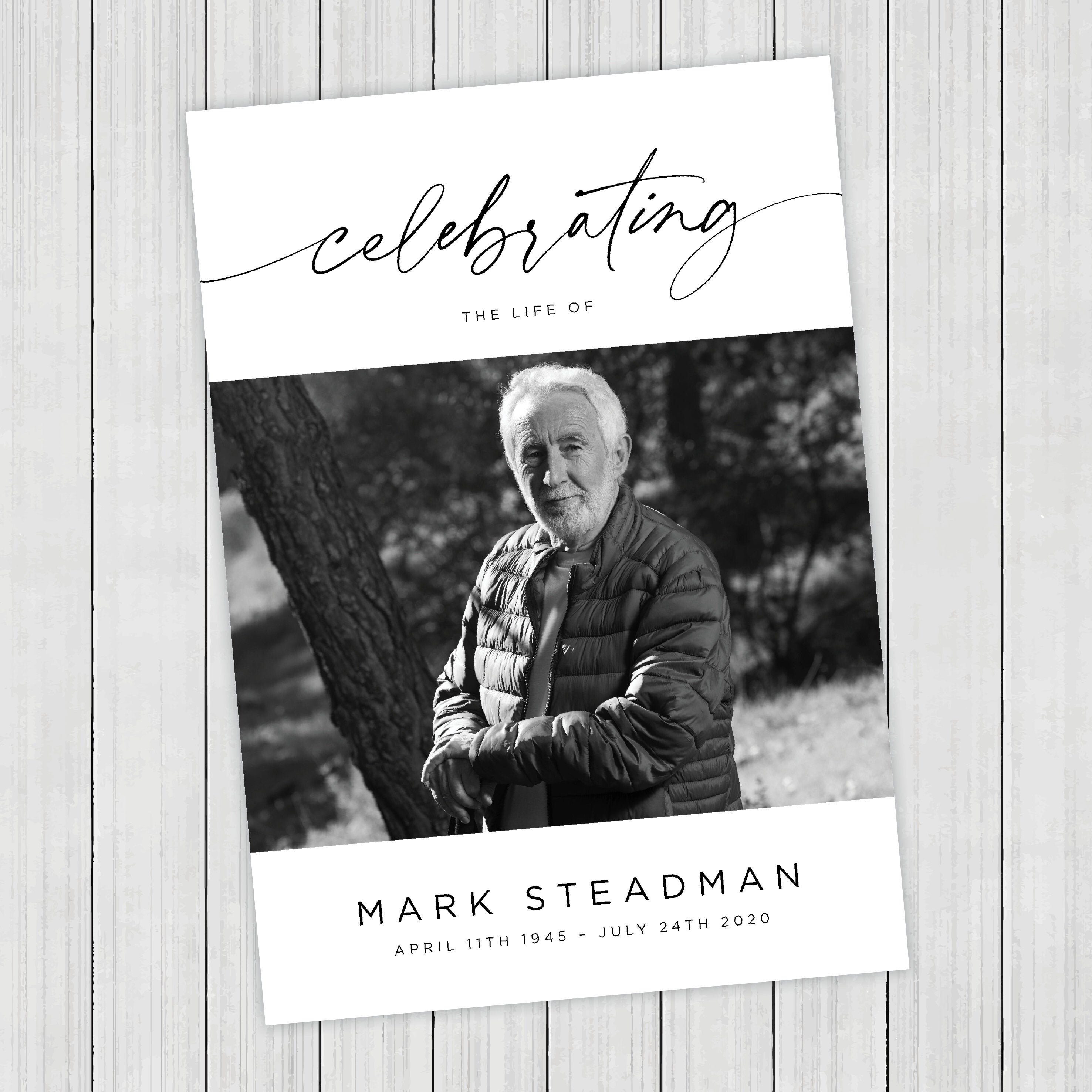 Funeral Program / Order of Service/ Remembrance Service / Celebration ...