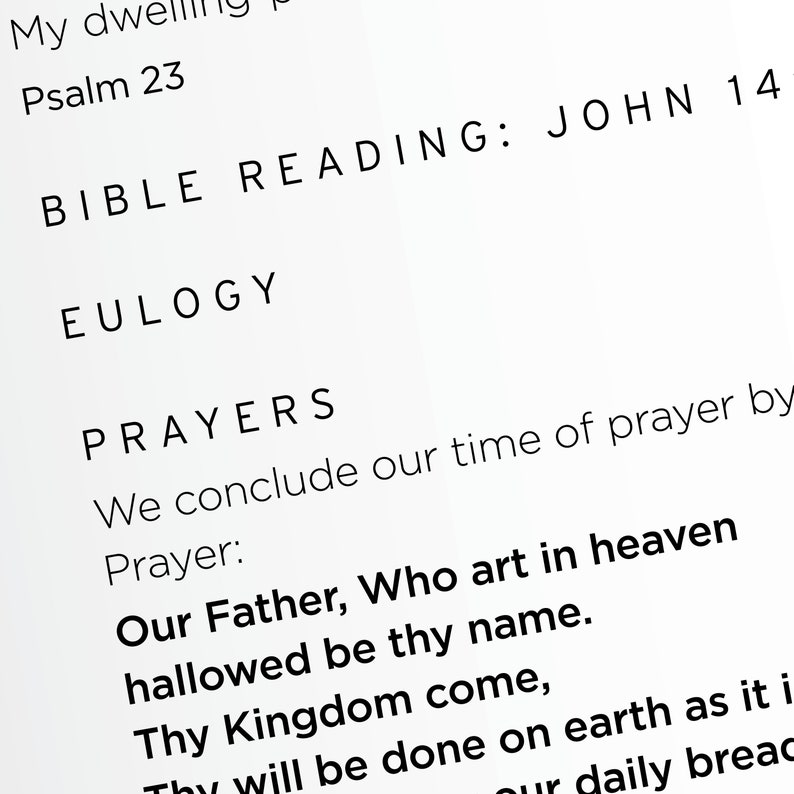 Funeral Program / Order of Service/ Remembrance Service / Celebration ...