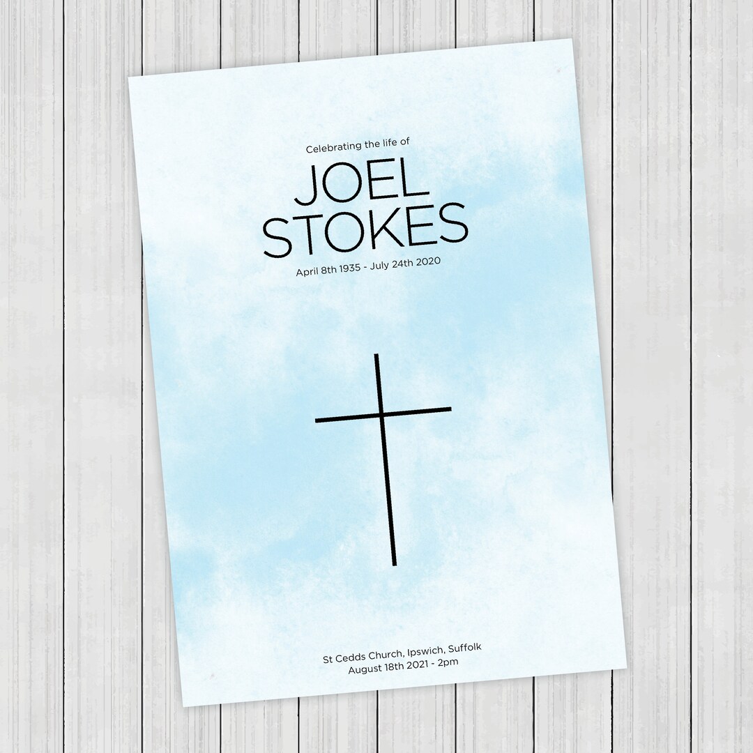 Funeral Program / Order of Service/ Remembrance Service / Celebration ...