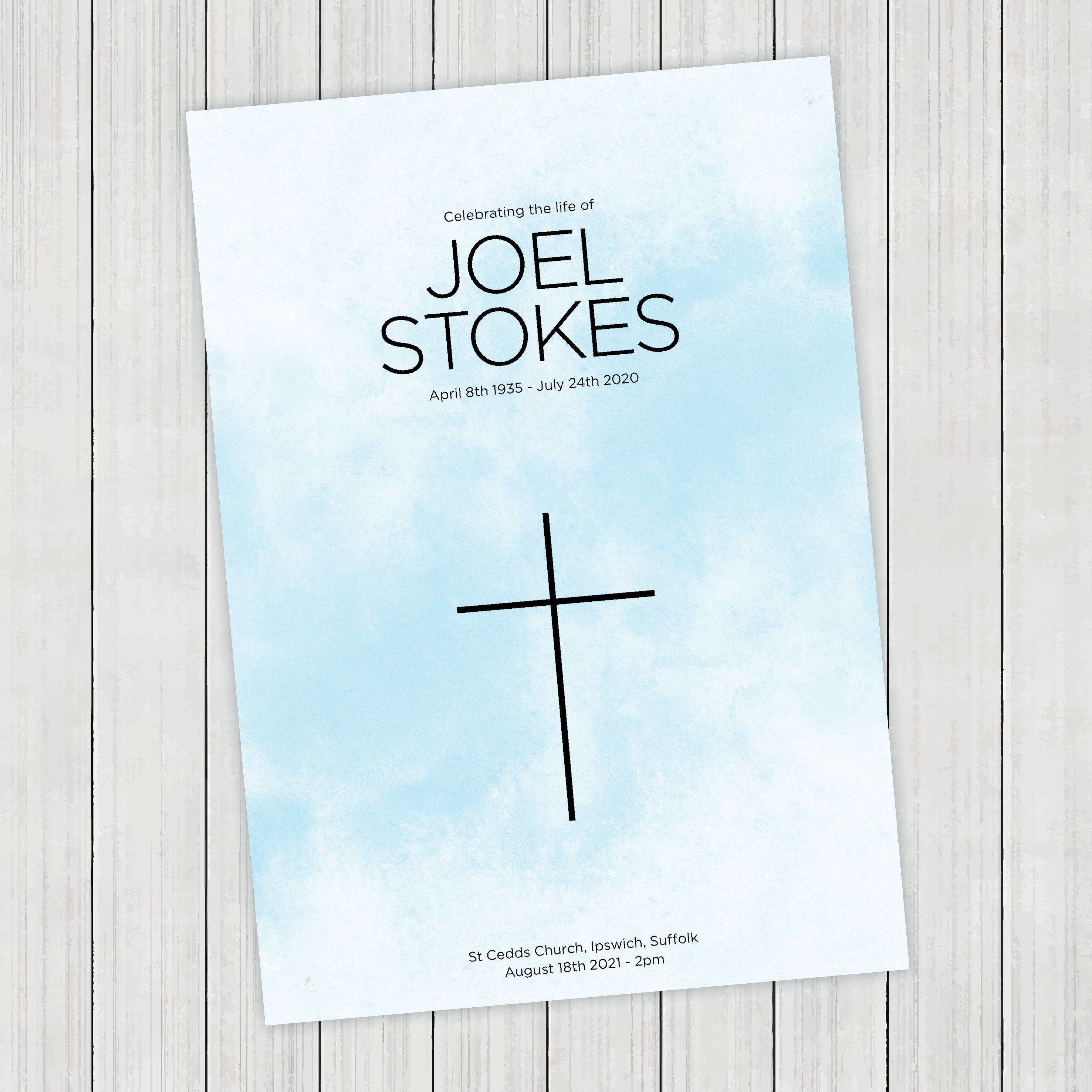 Funeral Program / Order of Service/ Remembrance Service / Celebration ...