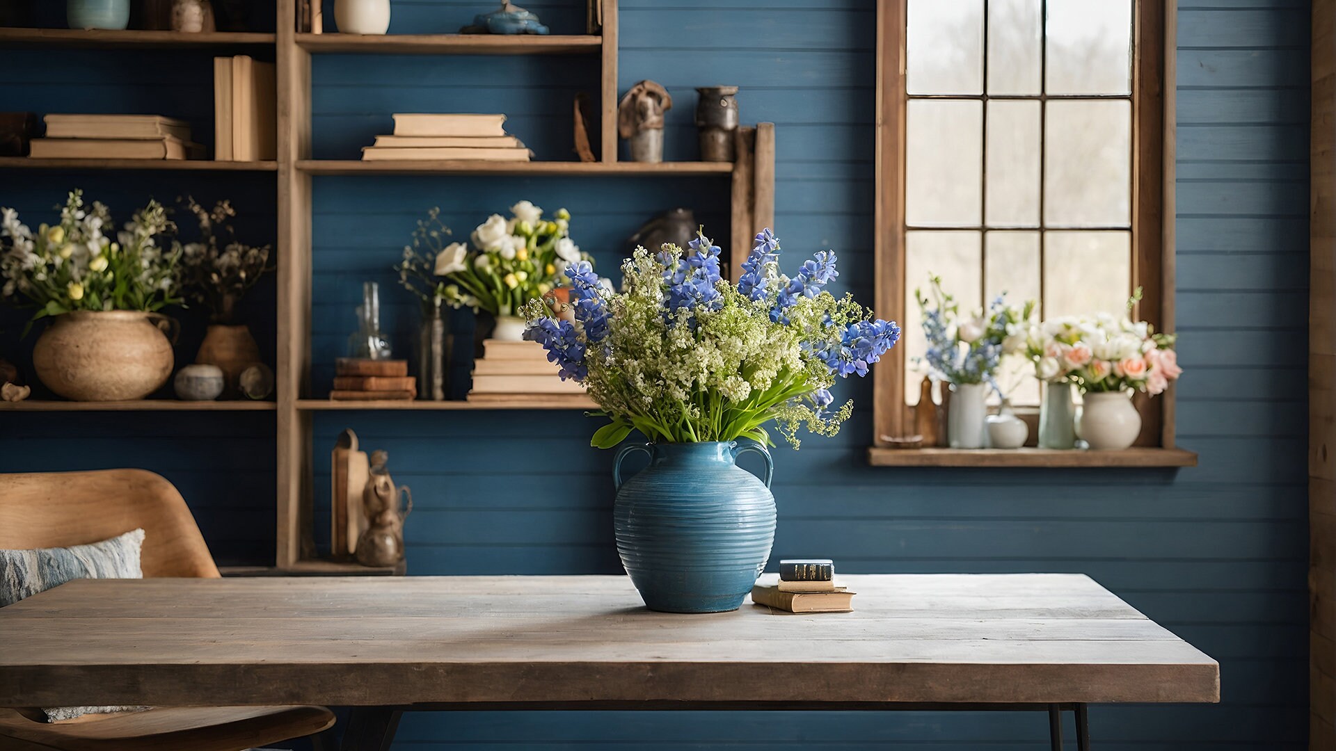 Virtual Background Spring Bookshelf for Zoom Meetings, Home Office ...