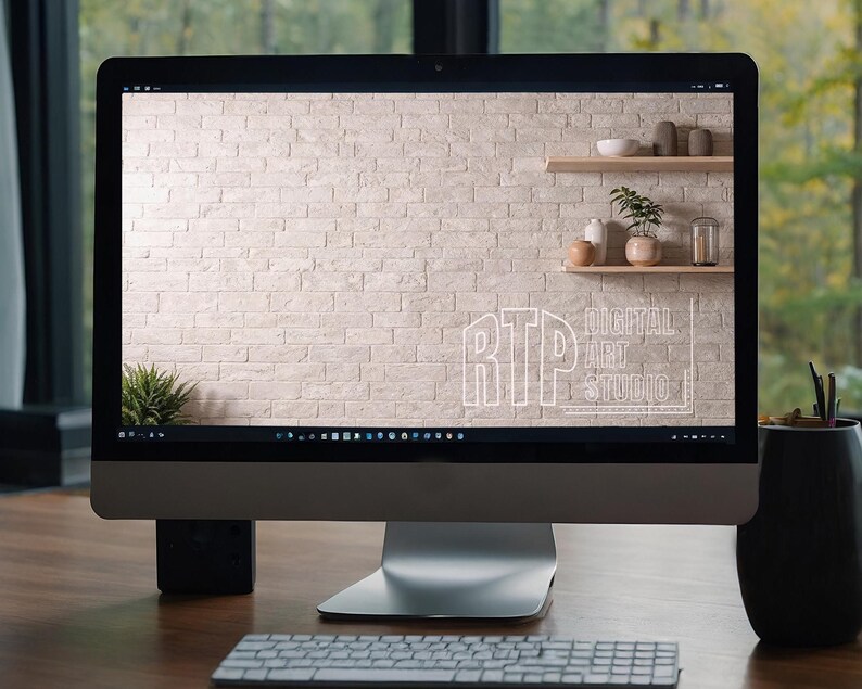 Minimalist Brick Wall Virtual Background for Zoom, MS Teams Meetings ...