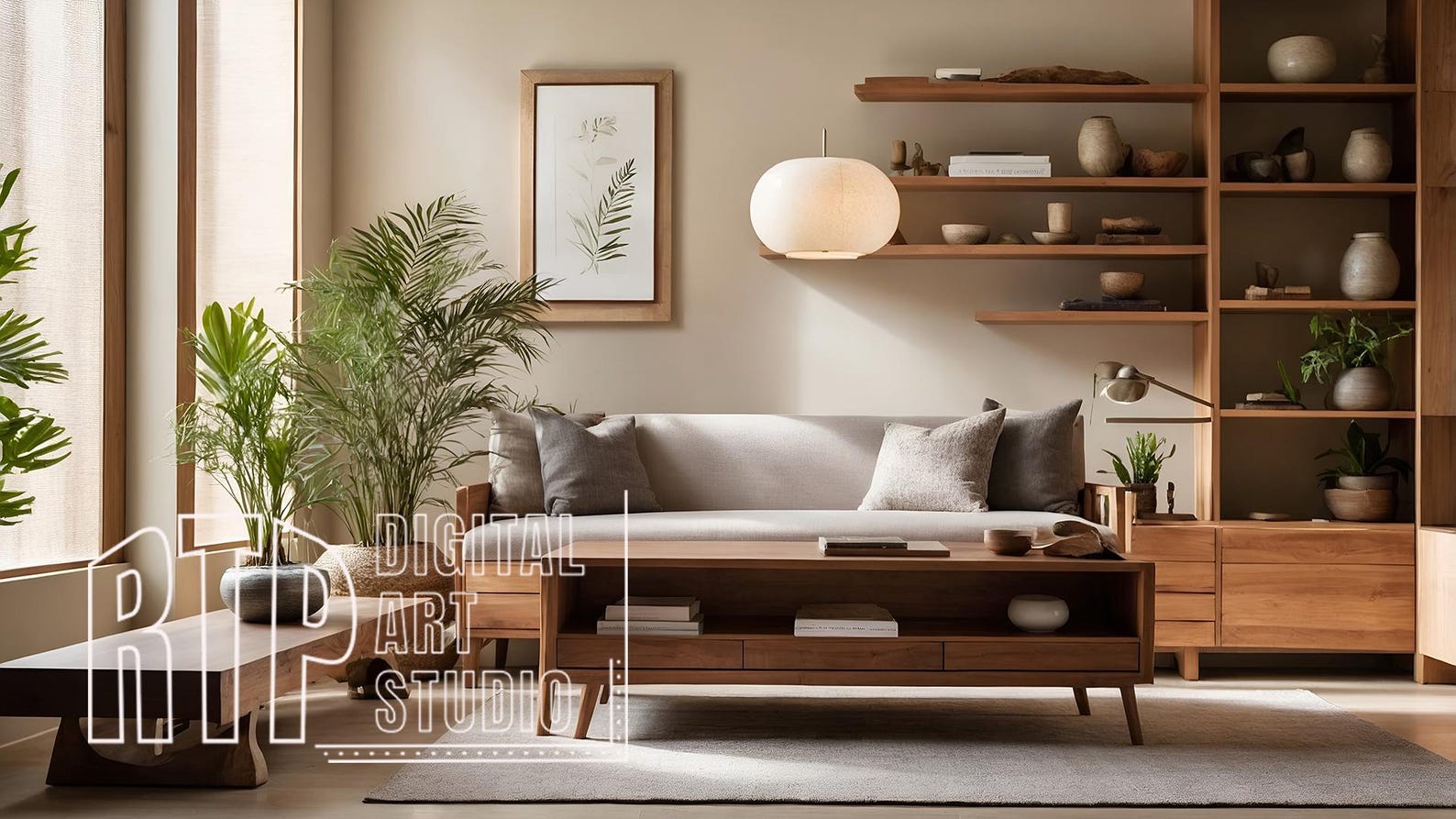 Zen Calming Background for Zoom and MS Teams Meetings, Modern Office ...