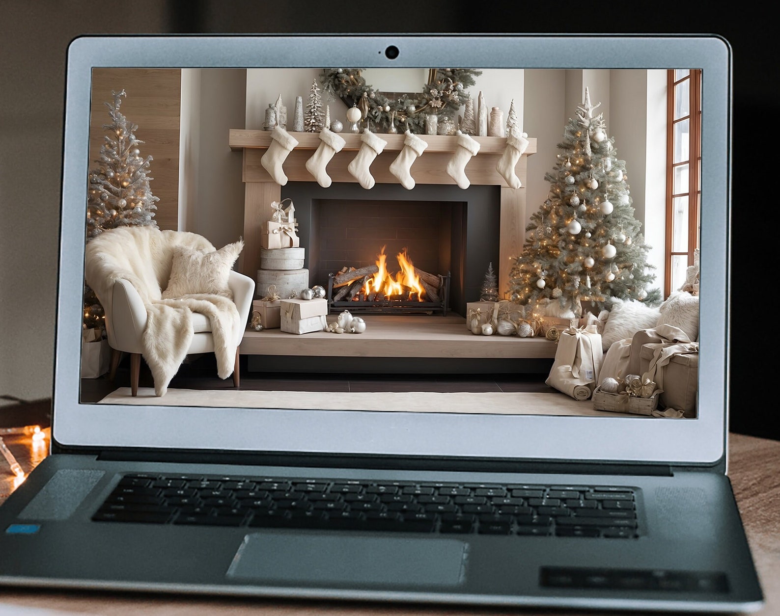 White Christmas Background for Zoom, Skype, MS Teams, Webex Holiday ...