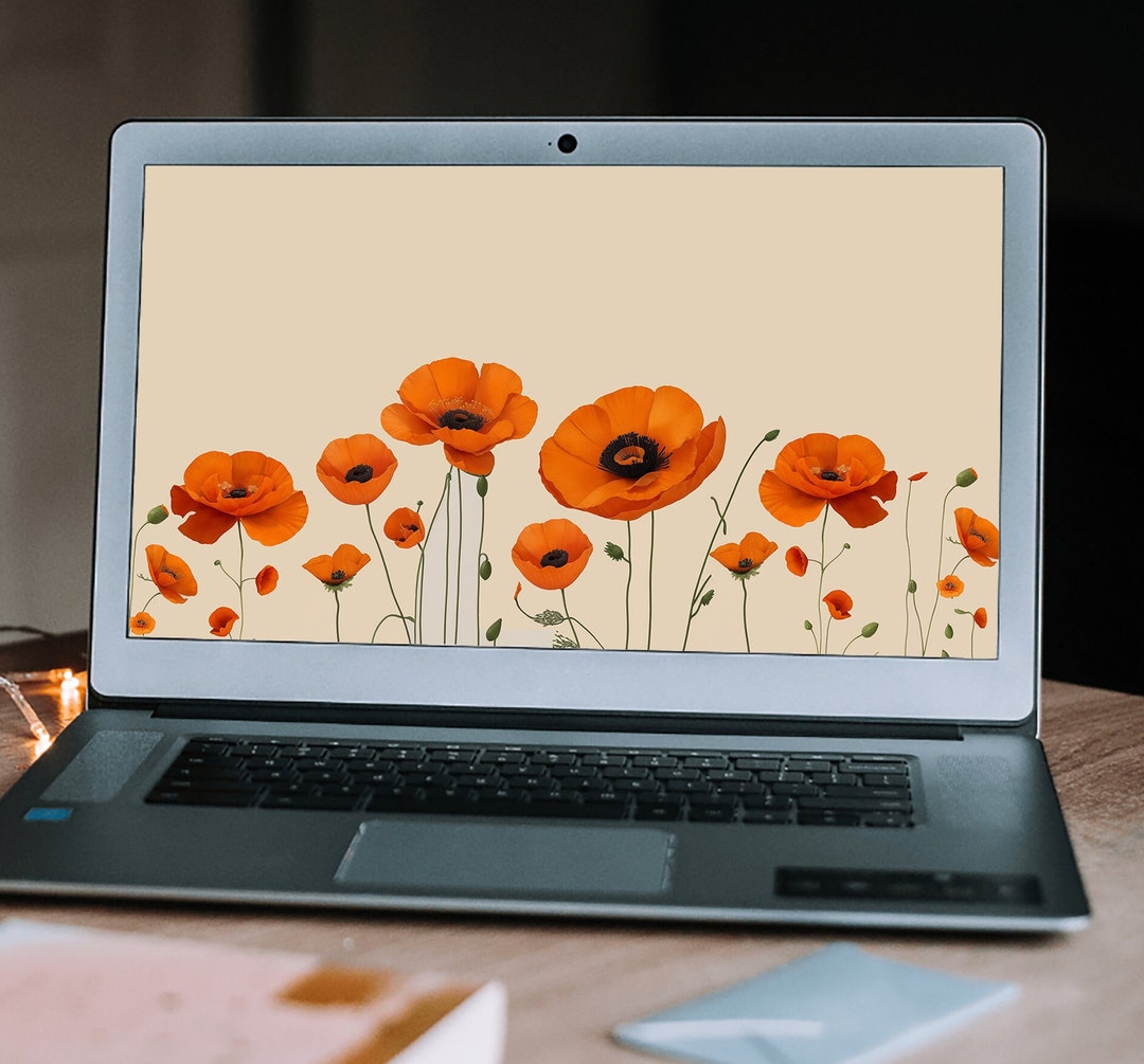 Desktop Background Wallpaper California Poppies, Minimalist Modern ...