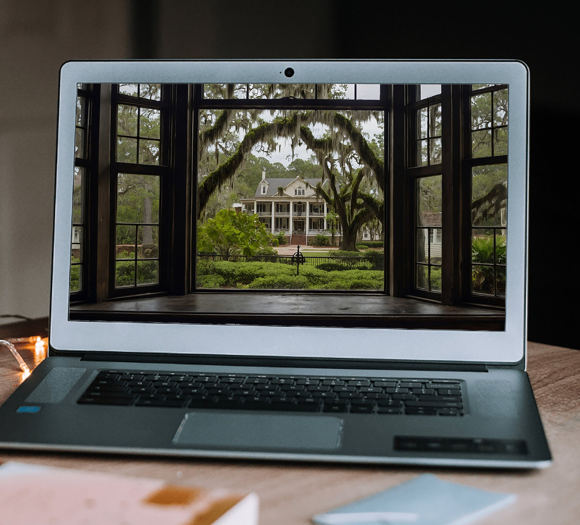 Southern Mossy Oak Manor Zoom Background Virtual Office for Meetings ...