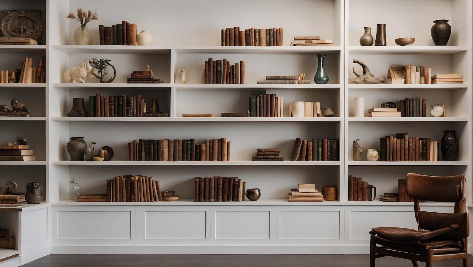 Zoom Background White Bookshelf , Virtual Home Office Background for ...