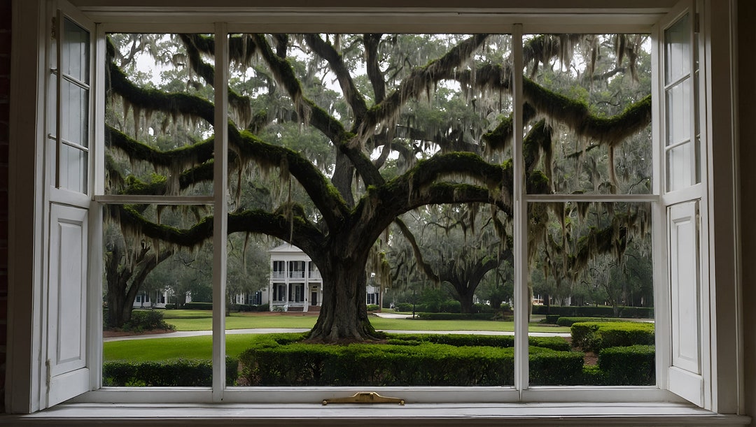 Southern Mossy Oak Manor Zoom Background Virtual Office for Meetings ...