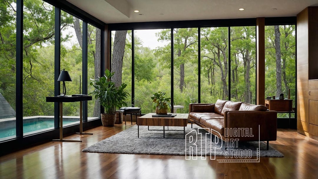 Zoom Background House in the Forest, Natural Trees View, Virtual Home ...