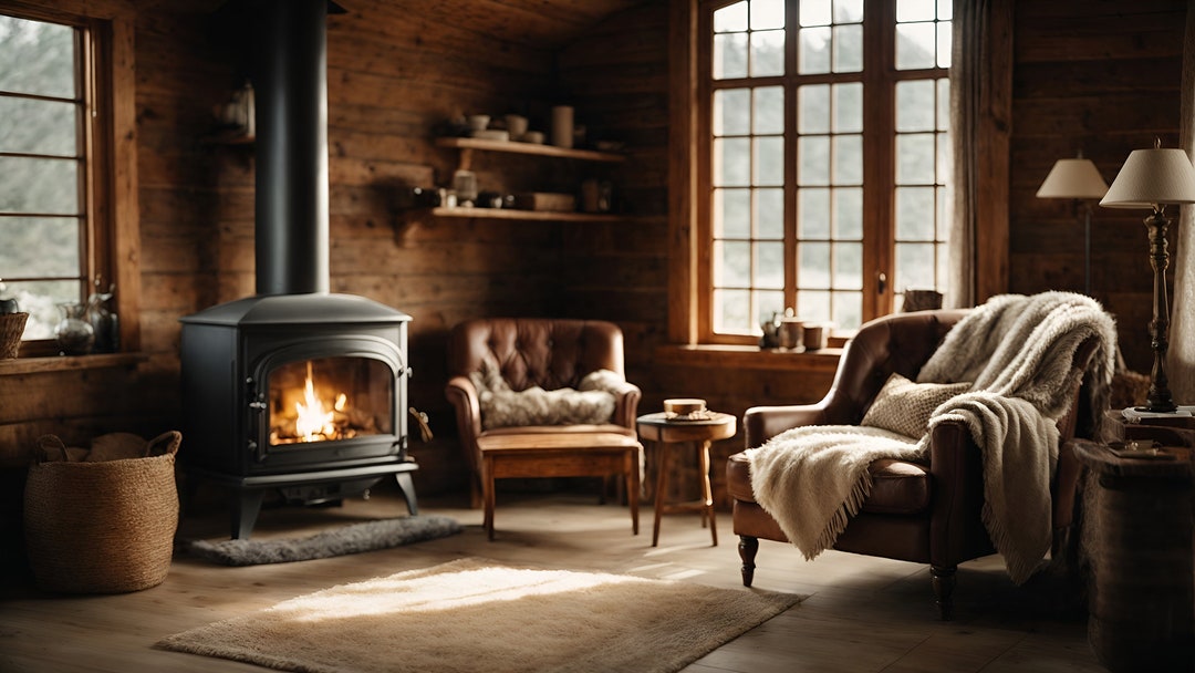 Virtual Winter Background for Meetings, Cozy Inviting Cabin Backdrop ...