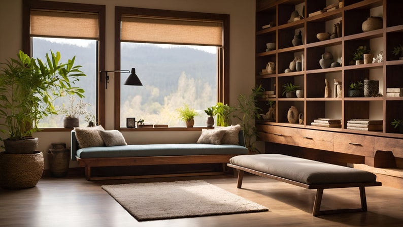 Zen Calming Background for Zoom and MS Teams Meetings, Modern Office ...