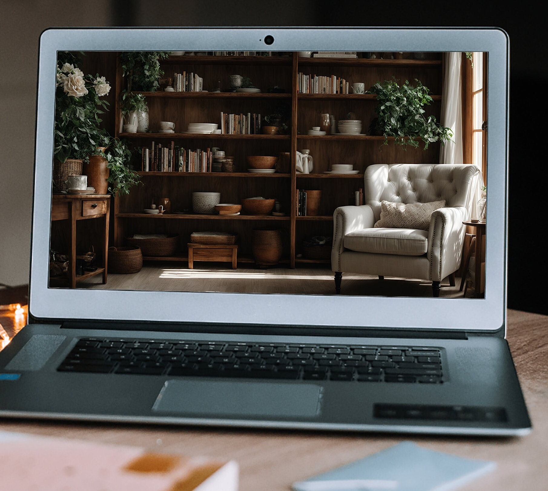 Virtual Background for Zoom Meetings, Winter Library Background for ...