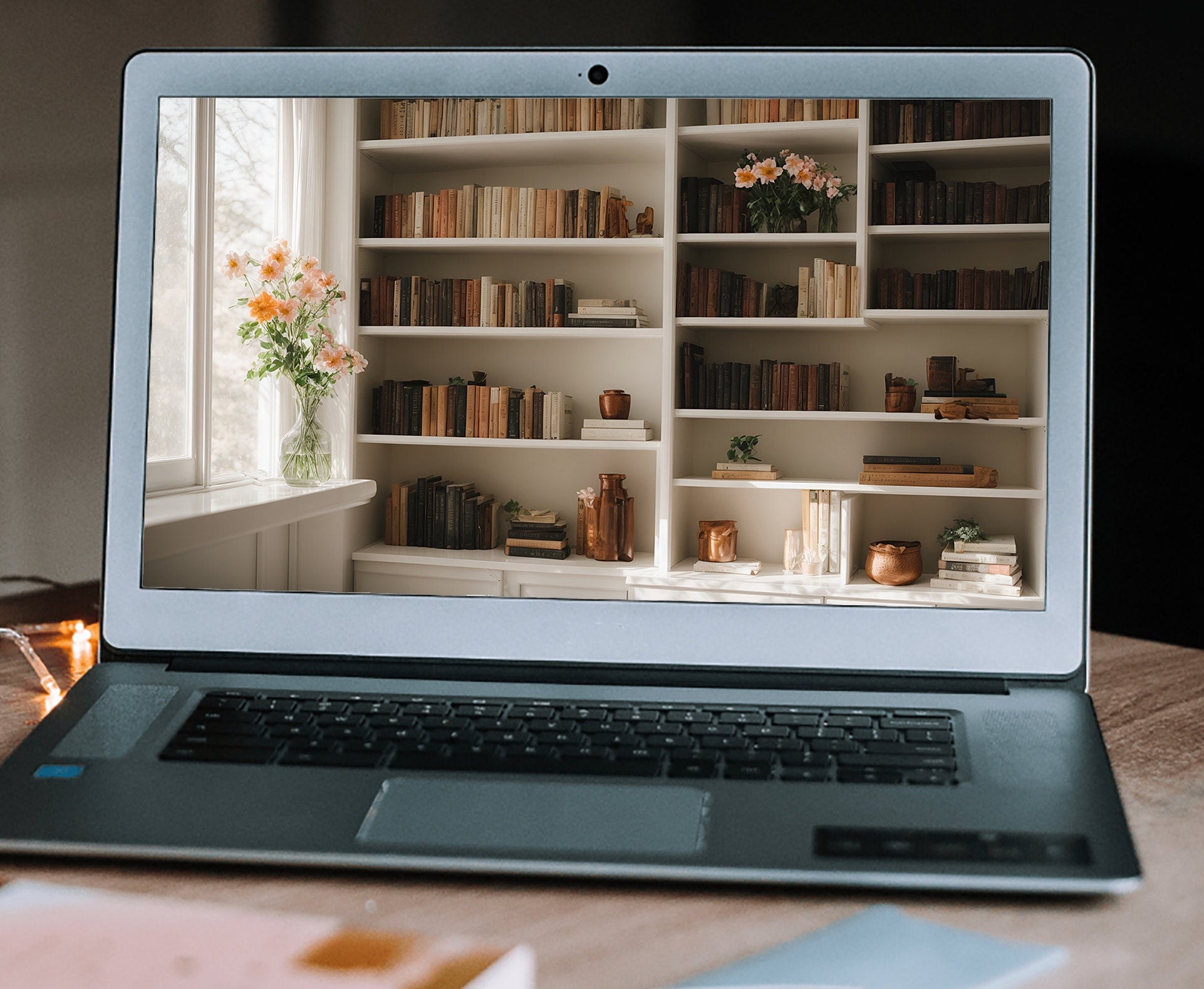 Spring Bookshelf Background Bundle Set of Four Home Office Professional ...