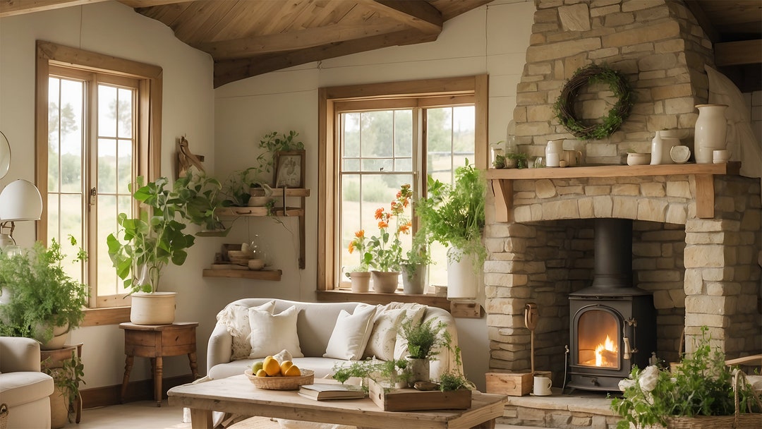 Zoom Background of a Rustic Summer Virtual Office for Zoom, MS Teams ...