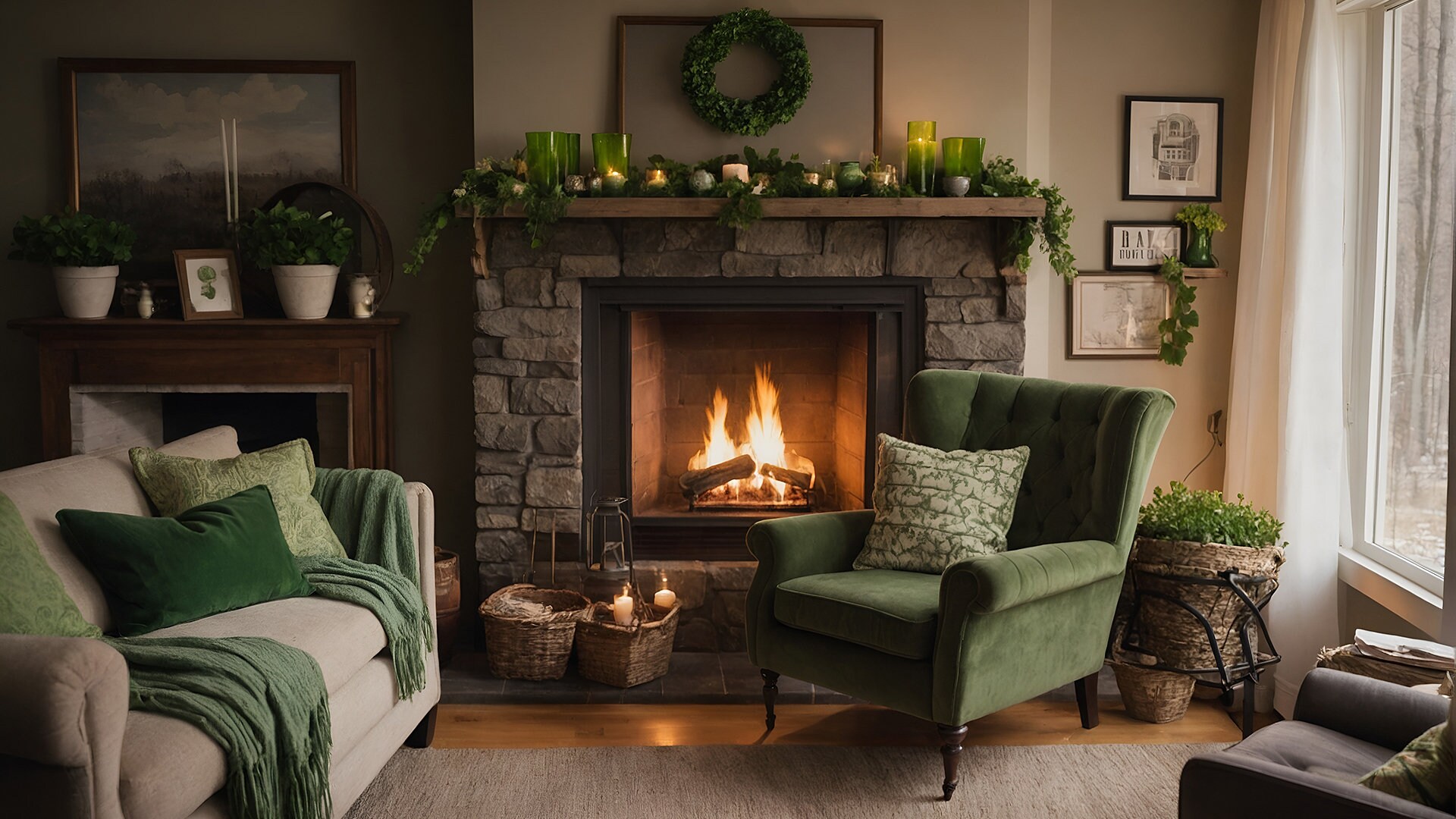 Virtual St. Patrick's Day Background for Meetings, Virtual Office Cozy ...