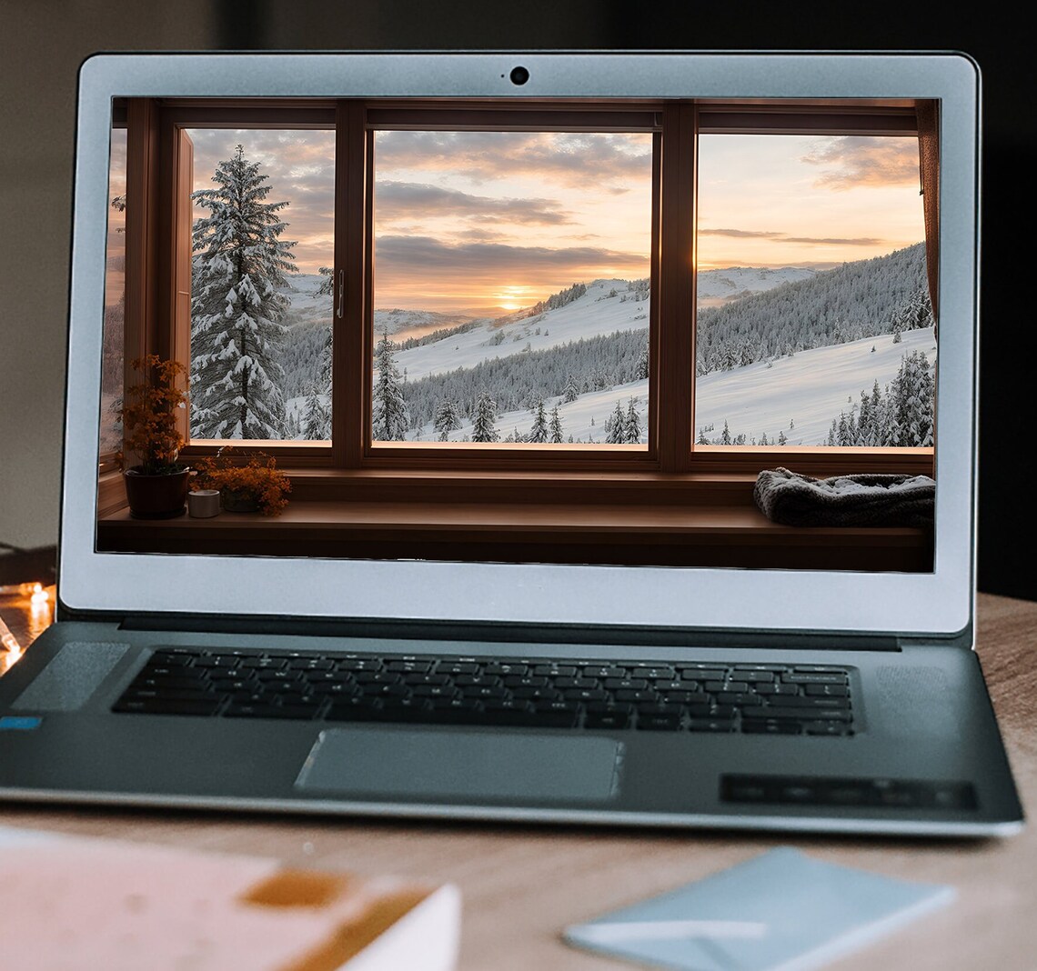 Virtual Zoom Background , MS Teams, Webex, Skype Meetings, Winter ...