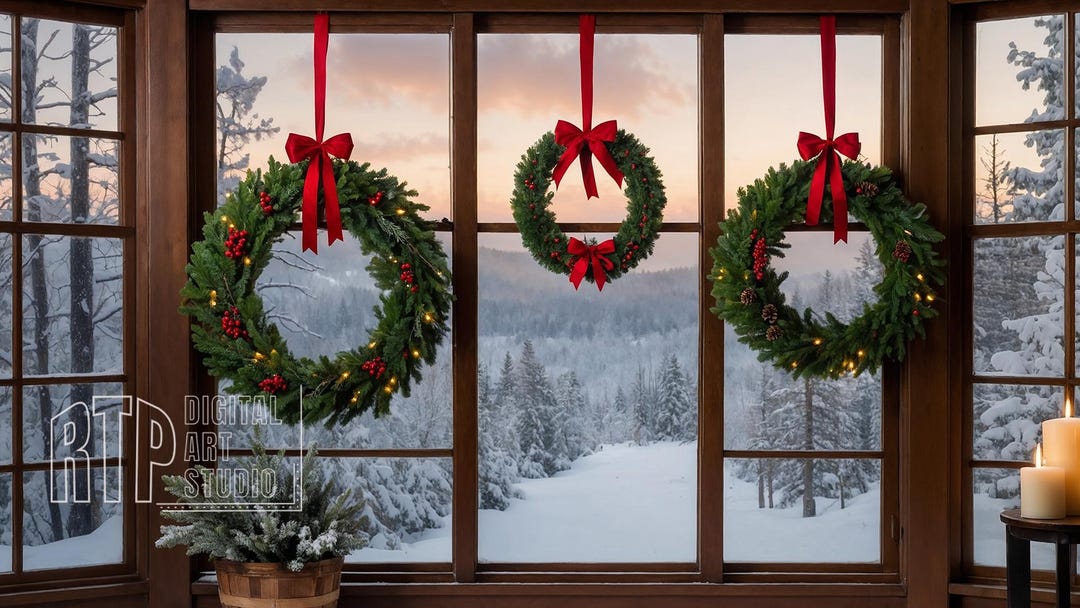 Winter Virtual Background for Zoom Meetings, Snowy Window Background ...