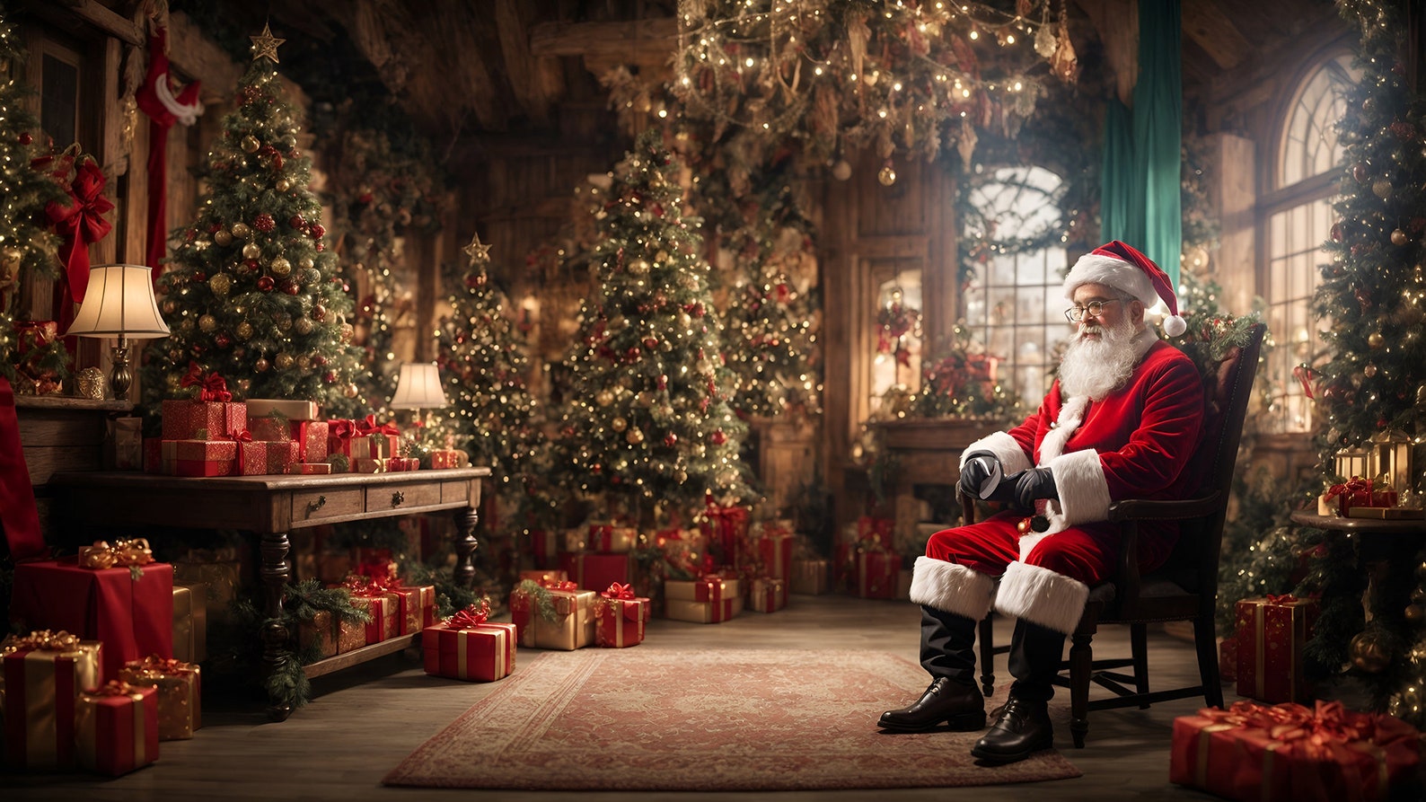 Virtual Background of Santa's Workshop for Zoom Meetings, Virtual Zoom ...