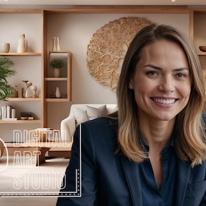 Zen Calming Background for Zoom and MS Teams Meetings, Modern Office ...