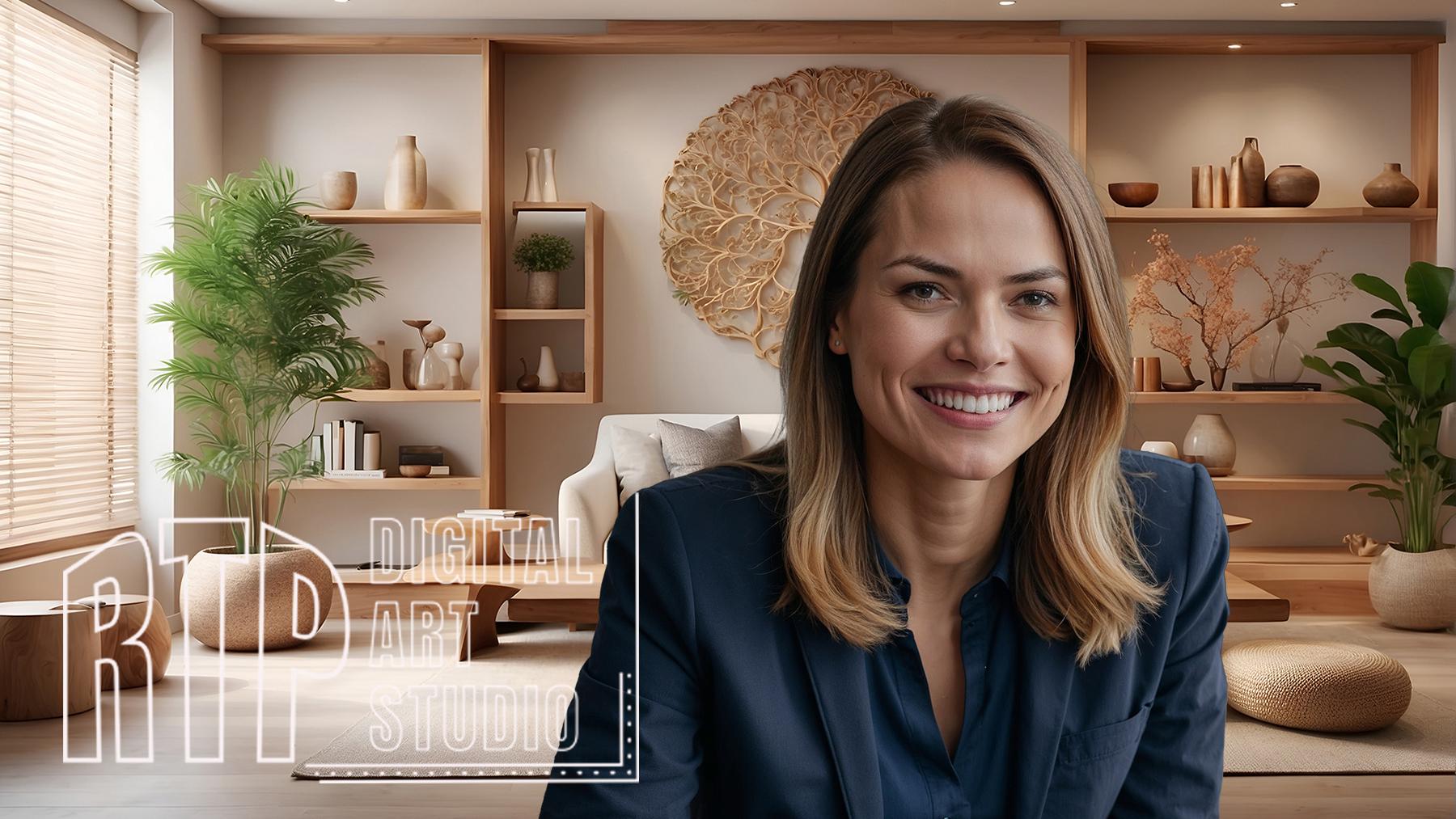 Zen Calming Background for Zoom and MS Teams Meetings, Modern Office ...
