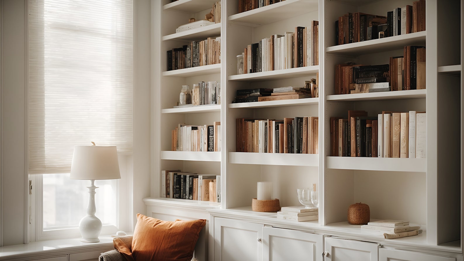 Virtual Background White Bookshelf Bundle Set of Five Home Office ...