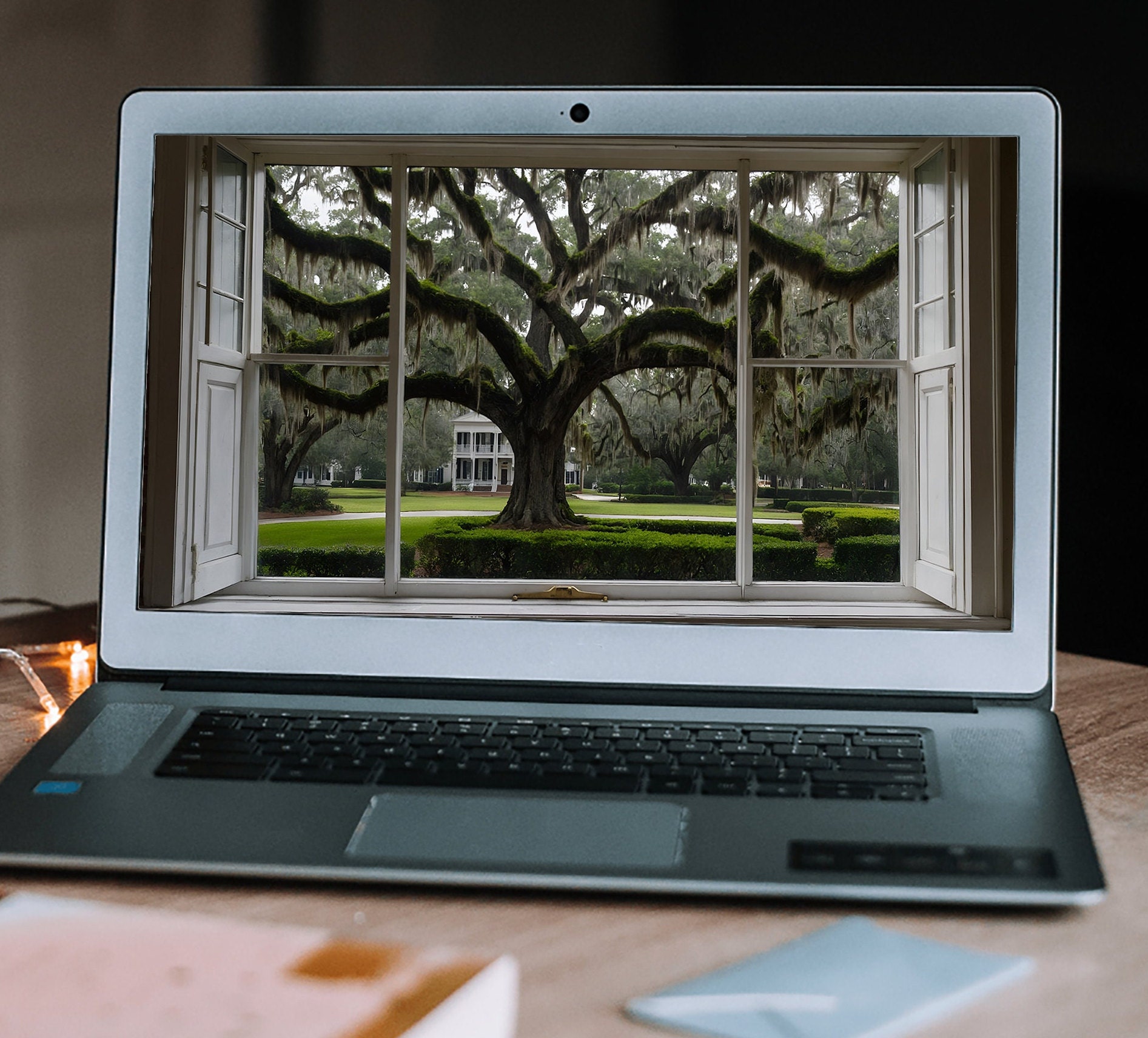 Southern Mossy Oak Manor Zoom Background Virtual Office for Meetings ...