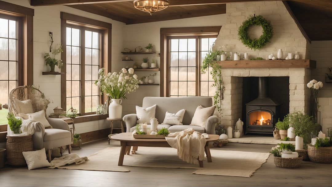 Virtual Background of a Rustic Spring Office for Zoom, MS Teams, Webex ...