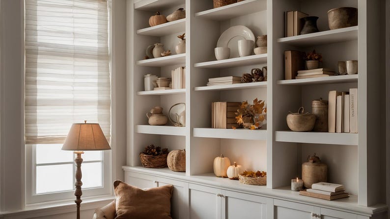 Autumn Bookshelf Virtual Background Zoom Meetings, Fall Themed ...