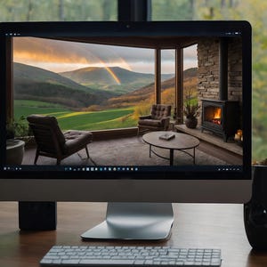 Virtual St. Patrick's Day Background for Meetings, Cozy Office Green ...