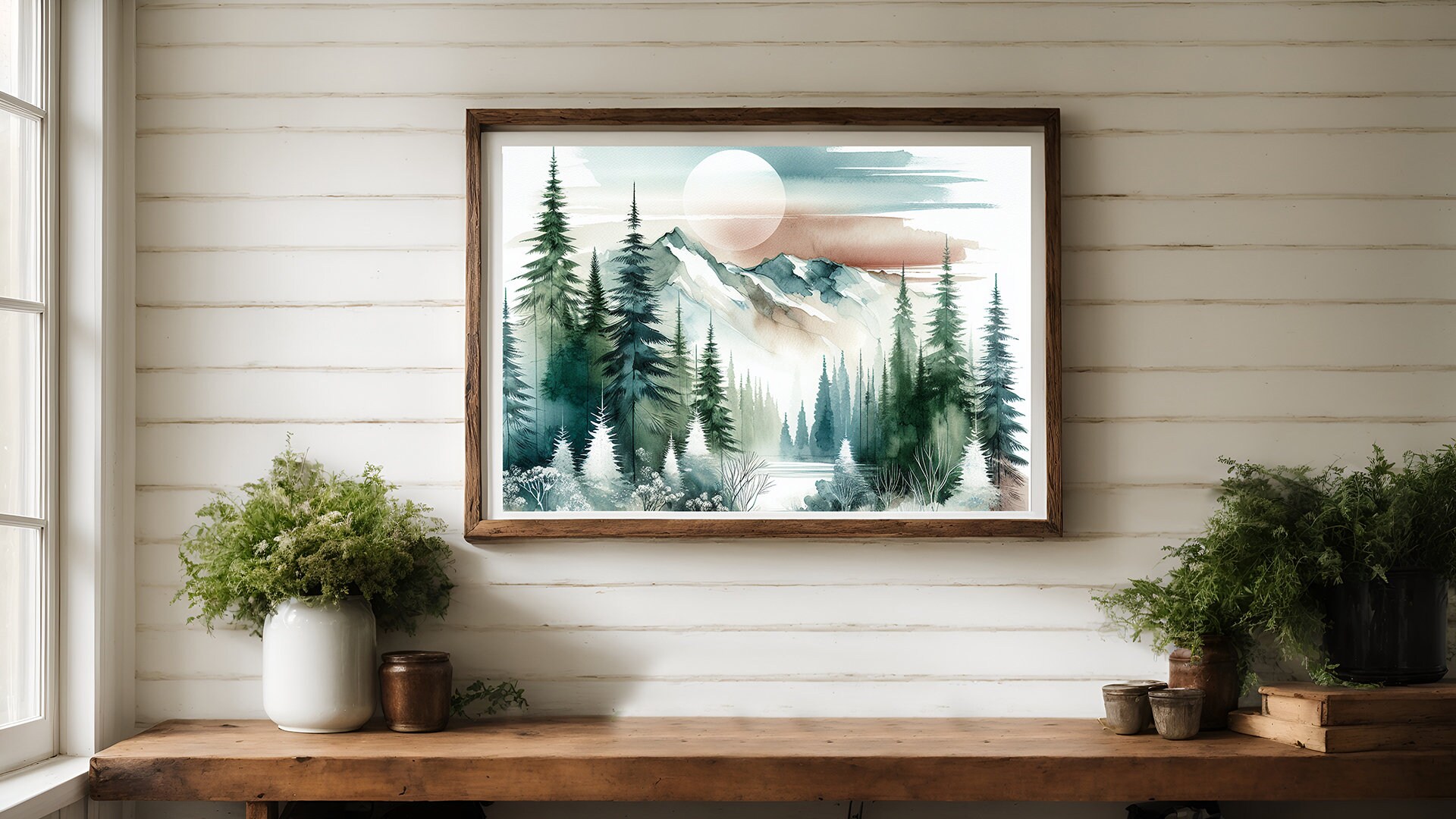 Winter Mountain Cottagecore Zoom Background Virtual Meetings, Boho ...