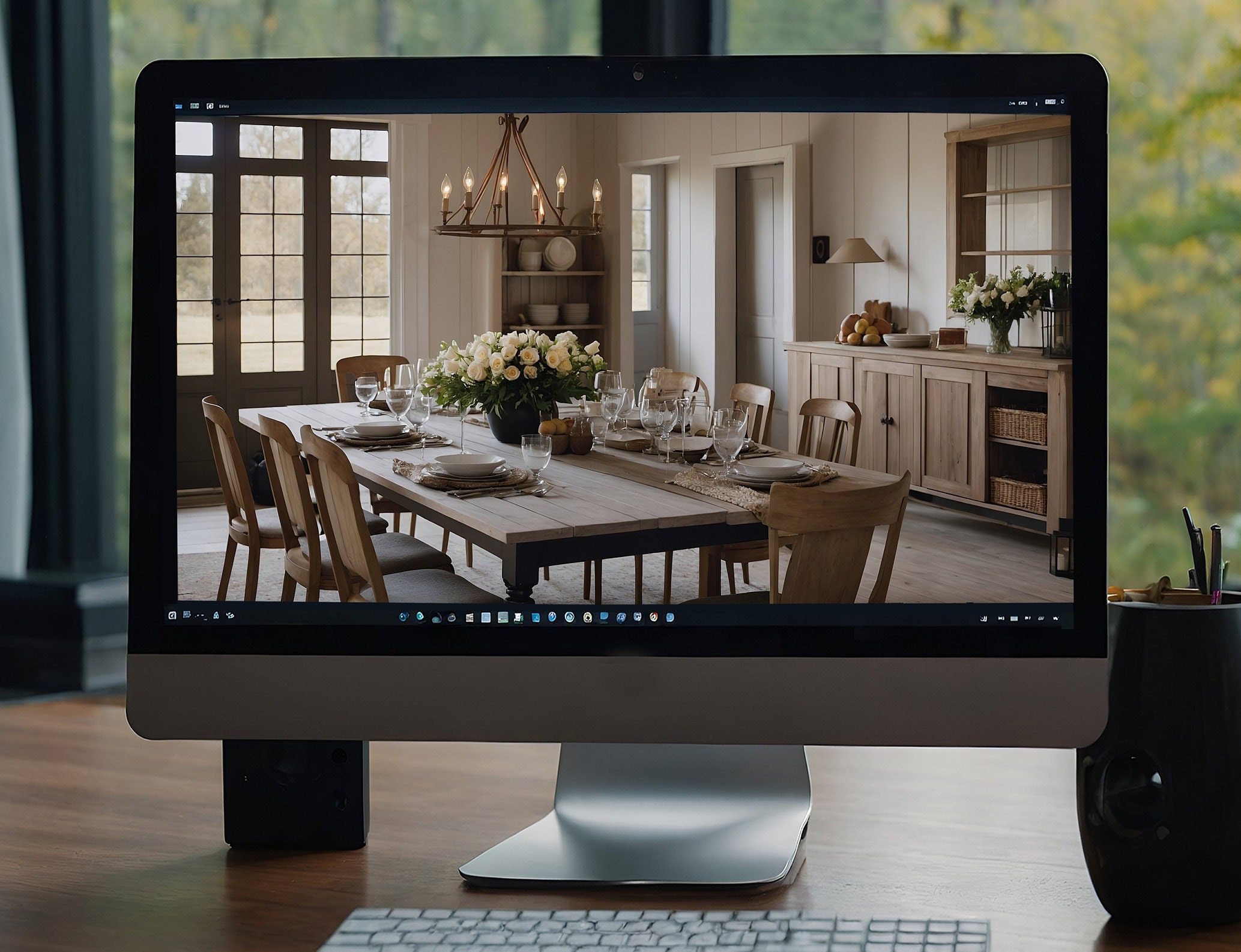 Bundle of Three Spring Farmhouse Zoom Backgrounds, Virtual Meetings ...