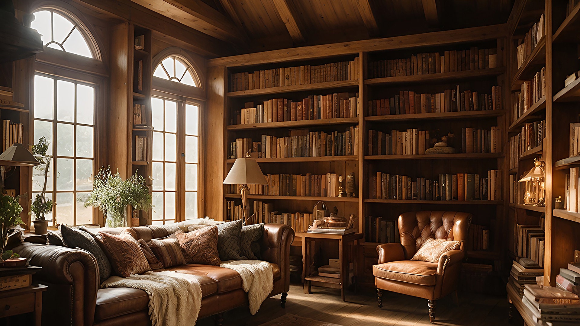 Zoom Background for Virtual Meetings, Farmhouse Study Office Background ...