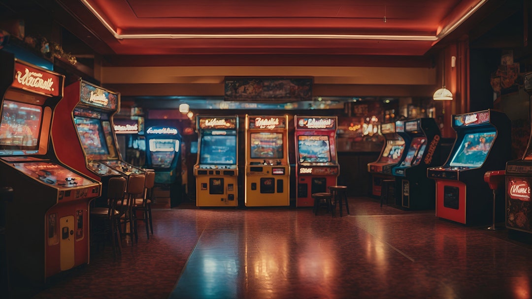 Cool 1980's Arcade Room Background for Zoom Meetings, Virtual Zoom ...
