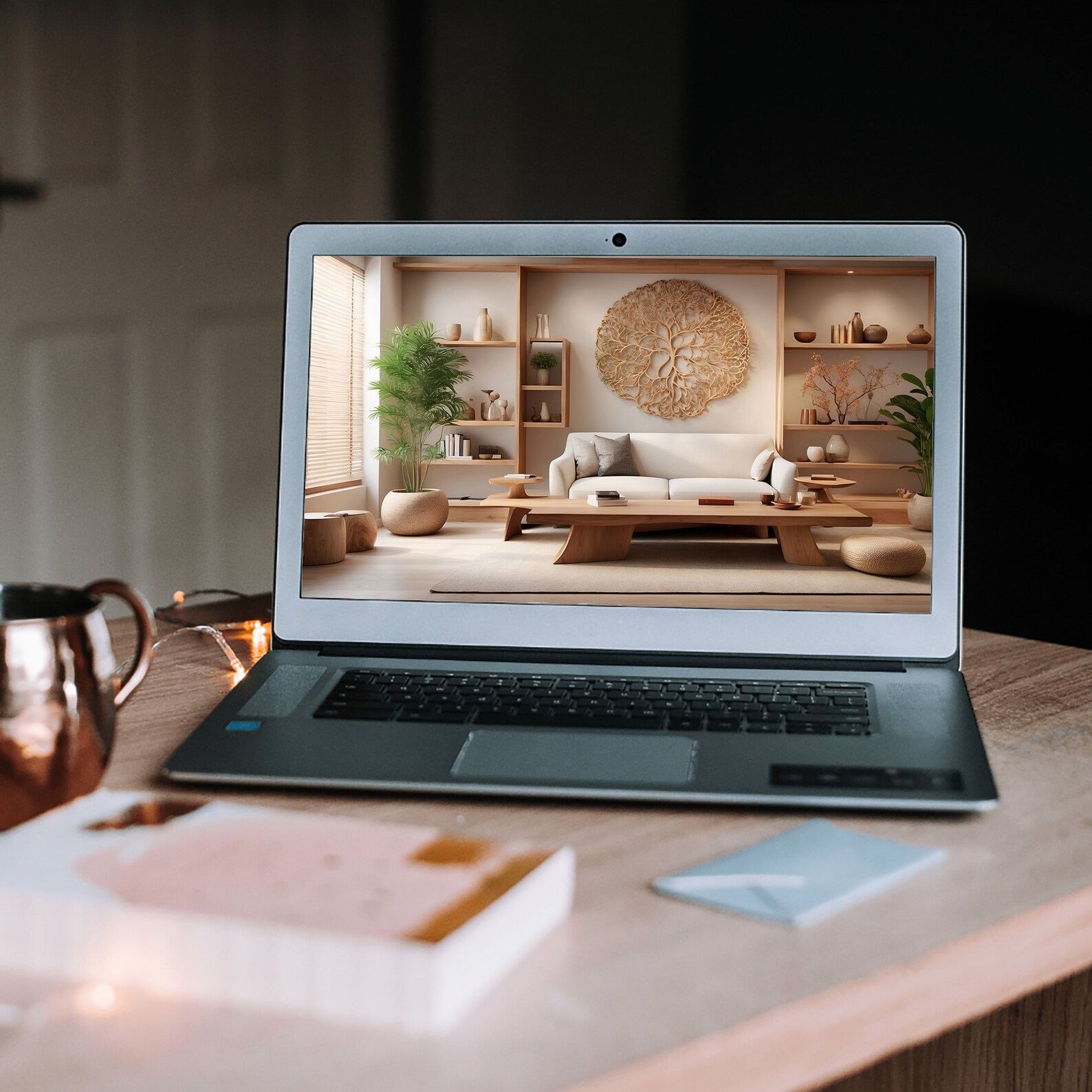 Zen Calming Background for Zoom and MS Teams Meetings, Modern Office ...