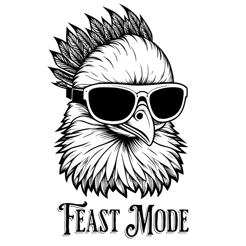 Cool Turkey Feast Mode PNG SVG Thanksgiving Sublimation - Etsy