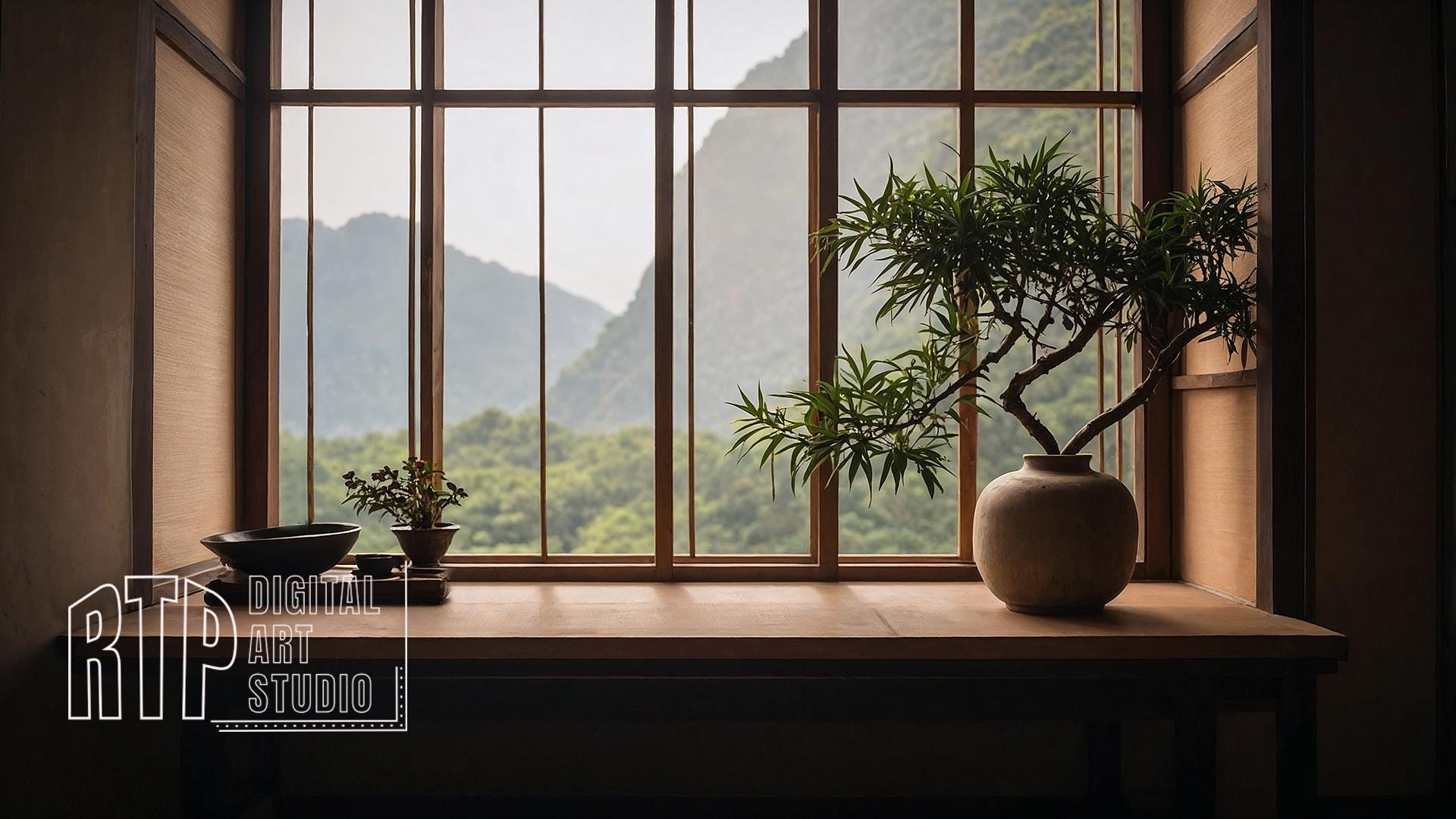 Japandi Wabi Sabi Virtual Background for Zoom Meetings, Calming ...