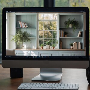 Virtual Shelving Background for Zoom Meetings, Professional Home Office ...