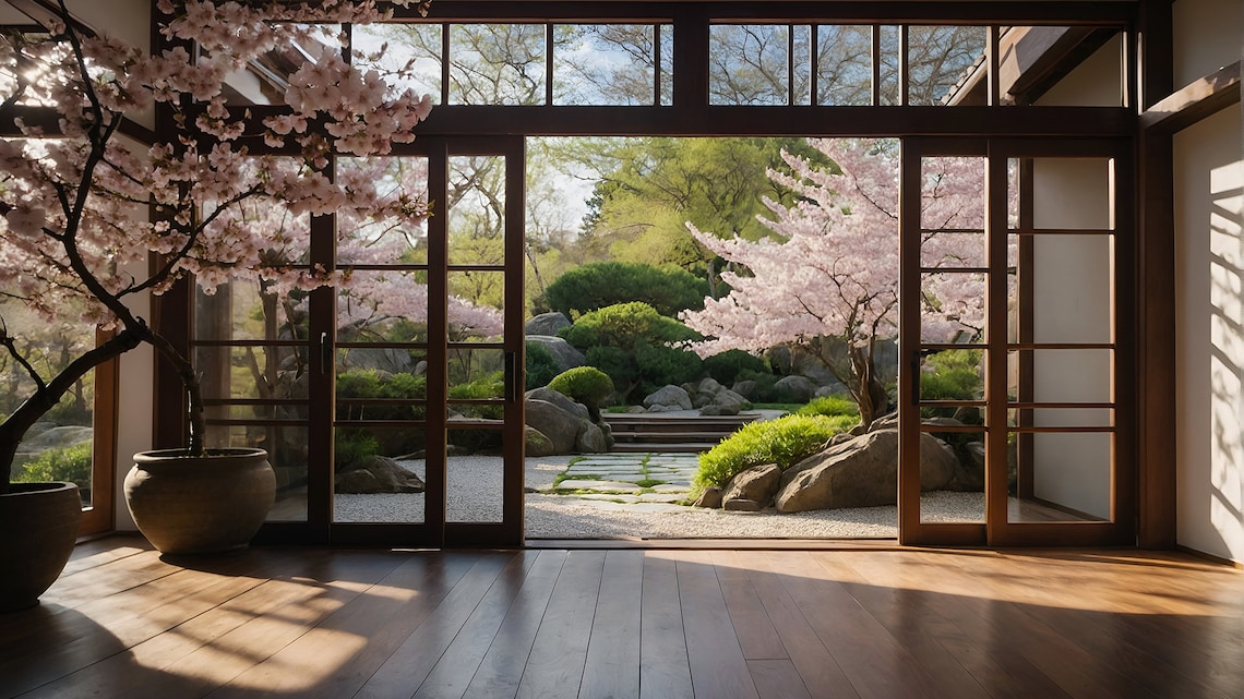 Virtual Background Zen Garden for Zoom, Natural Calming Background for ...